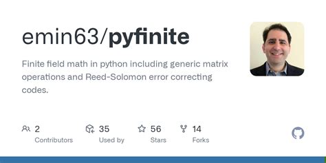 Github Emin Pyfinite Finite Field Math In Python Including Generic Matrix Operations And