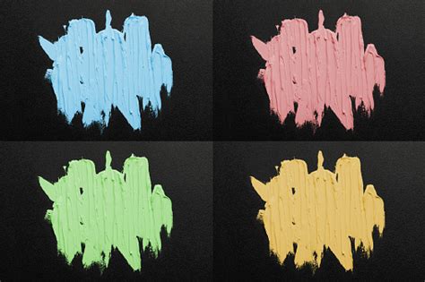 검은 캔버스에 다른 유성 페인트의 스트로크로 설정 상위 뷰 0명에 대한 스톡 사진 및 기타 이미지 0명 개체 그룹 검은색 Istock