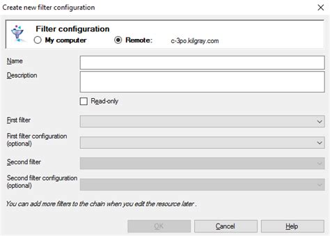 Create New Filter Configuration Cascading Filter