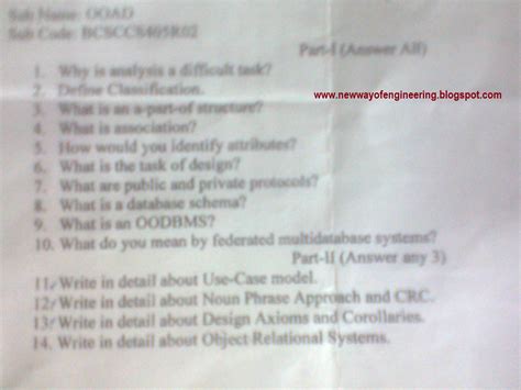 Ooad Mid Sem Question Paper All Departments