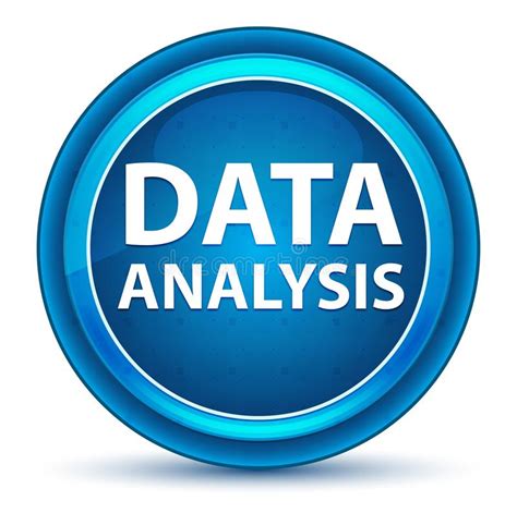 Data Analysis Eyeball Blue Round Button Stock Illustration