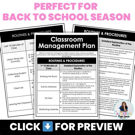Back To School Student Routines Procedures Editable Classroom