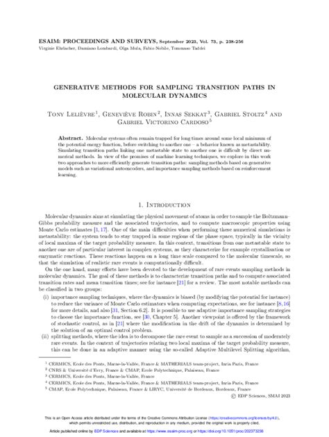 fillable online generative methods for sampling transition paths in