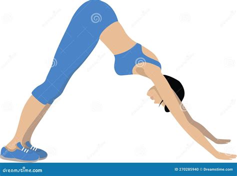 The Girl Does Sports Exercises The Girl Bent Over And Touched The Ground With Her Hands