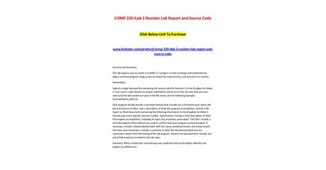 Comp 220 Ilab 2 Resistor Lab Report And Source Code Comp 220 Ilab 2
