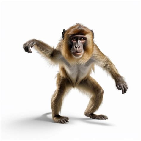 Premium Photo Arafed Monkey Standing On One Leg And Arms Outstretched