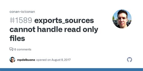 Exports Sources Cannot Handle Read Only Files Issue Conan Io
