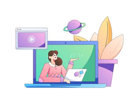Best Internet Class Conducted By Teacher Illustration Download In Png And Vector Format
