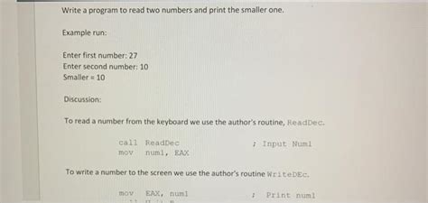 Solved Write A Program To Read Two Numbers And Print The