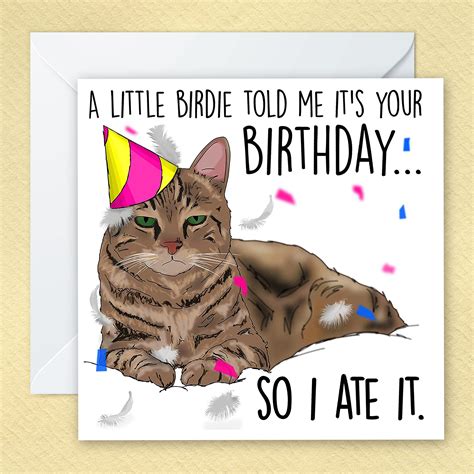 Funny Cat Happy Birthday Cards Tuxedo Cat Licking Happy Birthday Card
