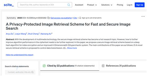 A Privacy Protected Image Retrieval Scheme For Fast And Secure Image Search Scite Report