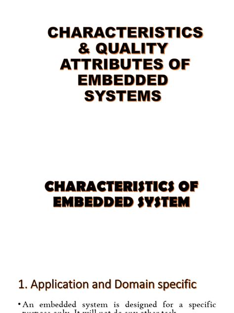 Characteristics And Attributes Of Embedded System 1 Pdf