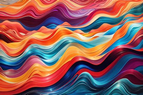 Premium Ai Image Vibrant Colors Flow In Abstract Wave Pattern