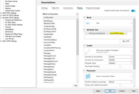 如何从autocad Plant 3d中等轴测图形的线号注释中删除尺寸和等级库信息？