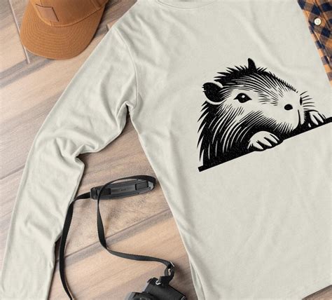 Peeking Capybara Head Capybara Vector Graphic Laser File Silhouette