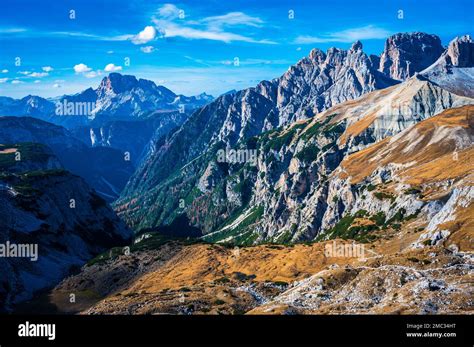 Dream Panorama On The Dolomites Park Of The Three Peaks Of Lavaredo