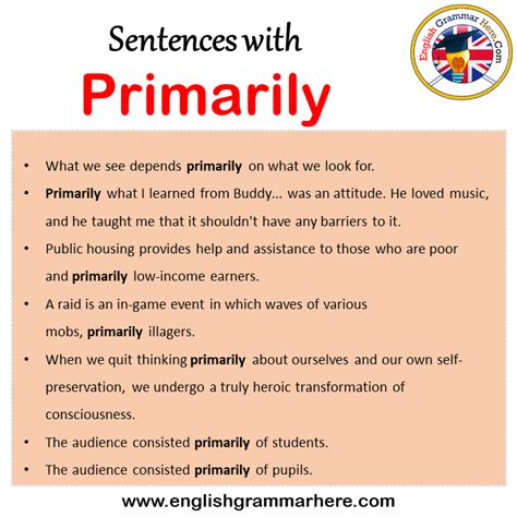 Sentences With Primarily Primarily In A Sentence In English Sentences