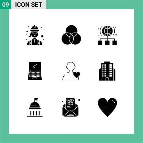 User Interface Pack Of 9 Basic Solid Glyphs Of Imac Monitor Design Computer Network Editable