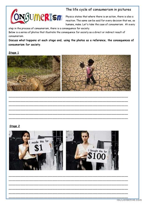 The Life Cycle Of Consumerism In Pic English Esl Worksheets Pdf And Doc