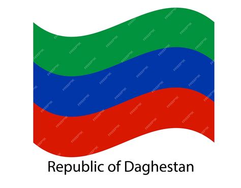 Premium Vector Flag Of Dagestan Republic And Information Text Poster Dagestan Flag Template Design