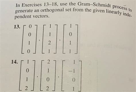 solved in exercises 13 18 use the gram schmidt process to