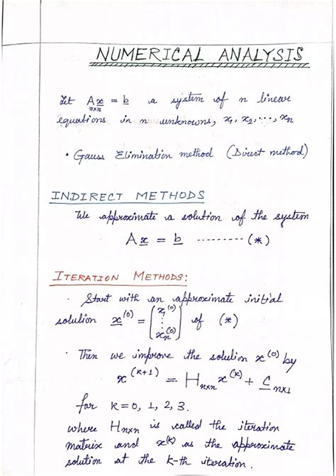 Numerical Analysis Numerical Analysis 1st Year Engineering Stuvia Us