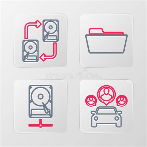 Set Line Car Sharing Hard Disk Drive On Network Folder And Data