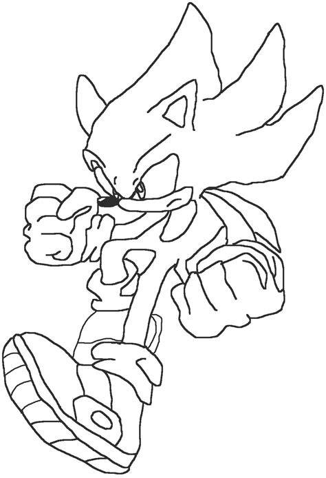 Sonic Amarillo Para Colorear