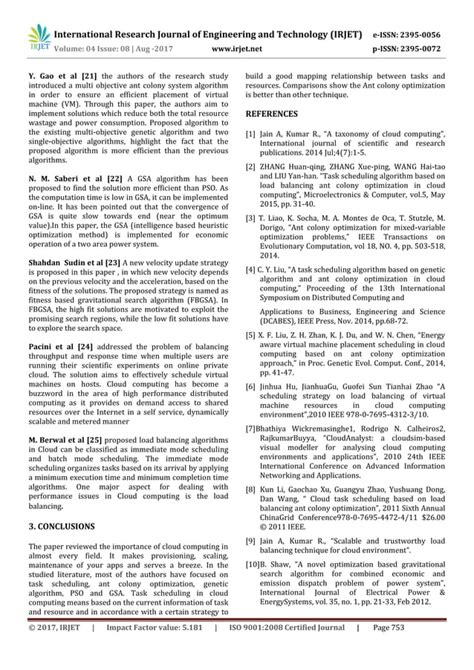 A Review Metaheuristic Technique In Cloud Computing Pdf