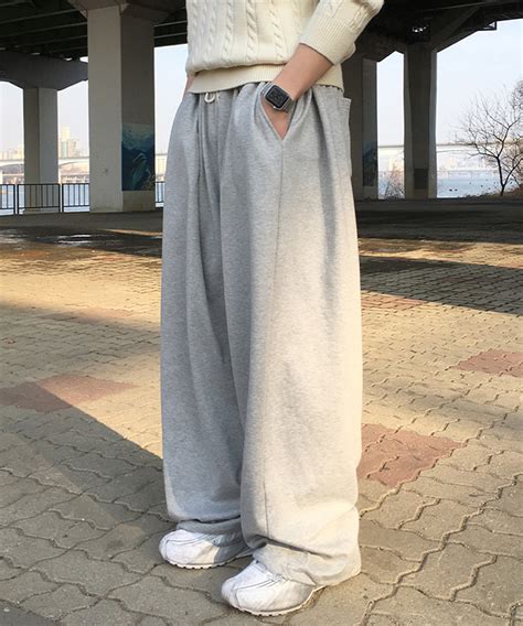 [단독기획특가] 딥 4턱 와이드 벌룬 스웻팬츠 4color 회색 트레이닝팬츠 츄리닝 추리닝 통큰 통바지 에이블리
