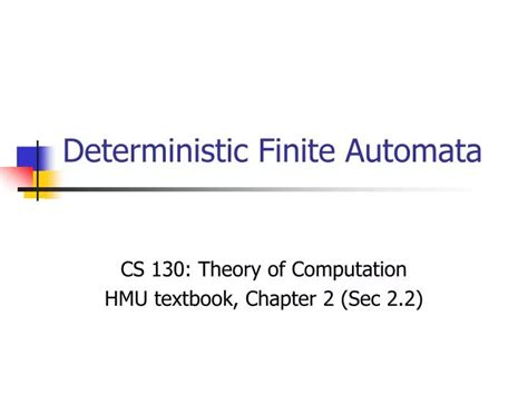 Ppt Deterministic Finite Automata Powerpoint Presentation Free Download Id1849744