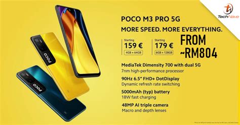 POCO M3 Pro 5G Release 48MP Camera 90Hz FHD Display 5000mAh Battery From RM804 TechNave
