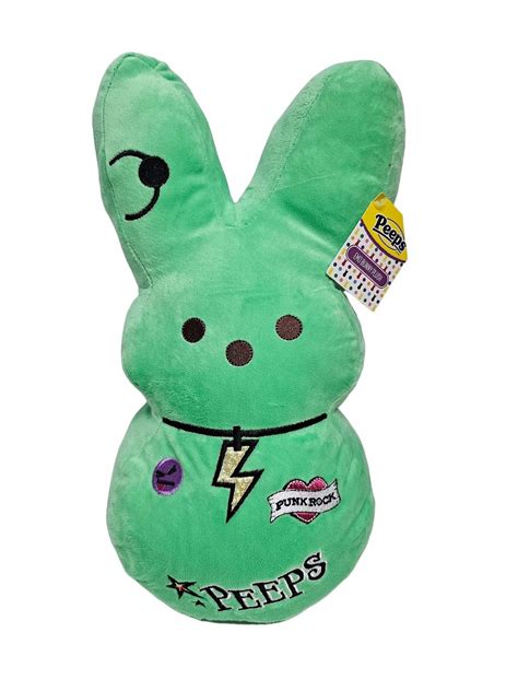 15 Peeps Emo Green Bunny Plush