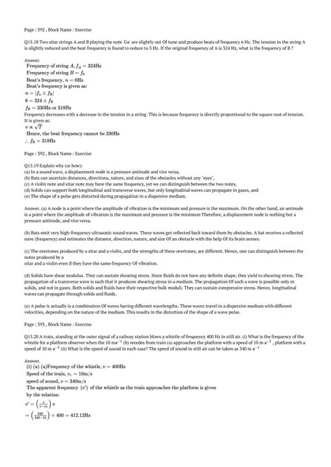 Ncert Solutions For Class 11 Physics Chapter 14 Waves Question Answer