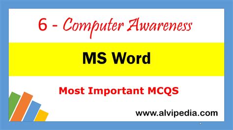 Computer Part 6 Ms Word Mcqs Microsoft Word Mcqs Ppsc Mcqs Computer Part 6 Ms Word