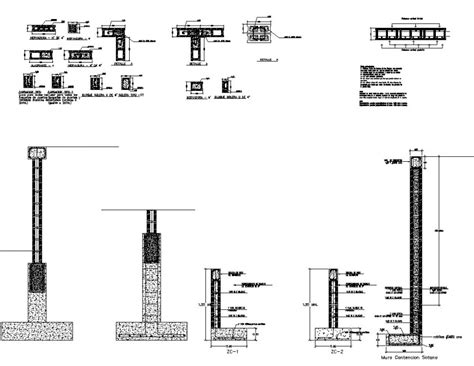 Foundation Structure Detail 2d View Cad Construction Layout Autocad File