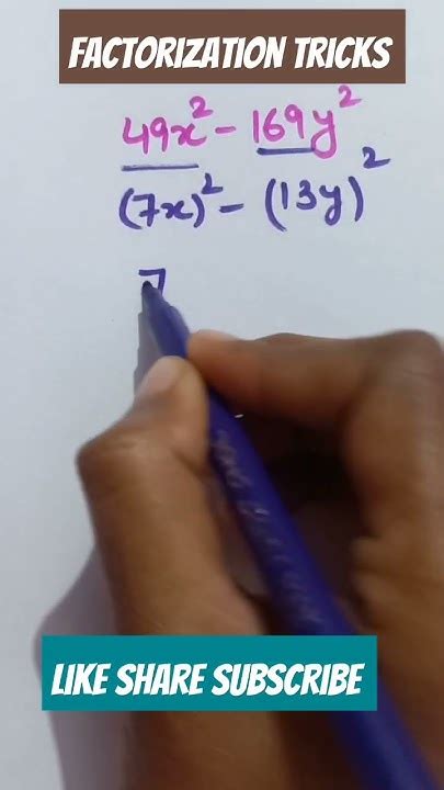 Factorization Tricks 💯 Maths Mathstricks Shorts Youtubeshorts Trending Mathematics