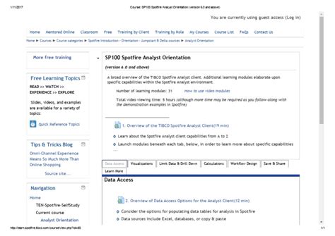 Course Sp100 Spotfire Analyst Orientation Pdf Computing
