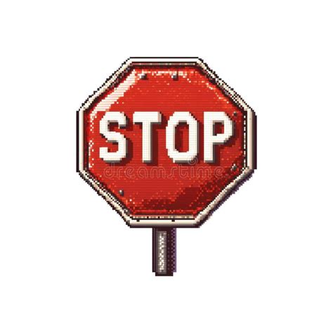 Pixel Art Traffic Signs Stock Illustration Illustration Of Artificial