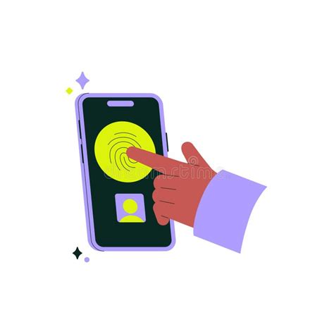 Fingerprint Authentication On Smartphone In Flat Vector Illustration