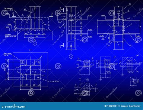 Construction Plan Of Metal Designs Stock Illustration Illustration Of