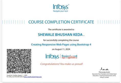 Bhushan Shewale On Linkedin Successfully Completed Bootstrap Course