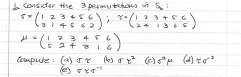 Solved 1 Consider The 3 Permutations In S6