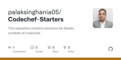 Github Palaksinghania05codechef Starters This Repository Contains Solutions For Starter