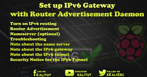 Set Up IPv6 Gateway With Router Advertisement Daemon Raspberry Pi Kali Linux Tutorial
