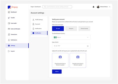 Verification Settings Screen Behance