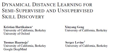 Dynamical Distance Learning For Semi Supervised And Unsupervised Skill Discovery Hamish的科研blog