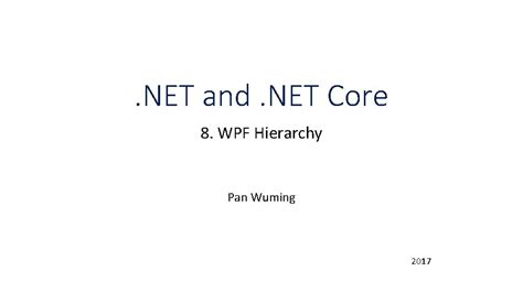 Net And Net Core 8 Wpf Hierarchy Pan