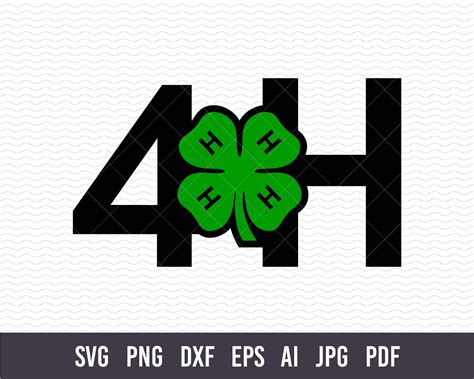 4h Clover Svg 4 H Clover Svg Leaf Clover Svg Green Four Clover Svg