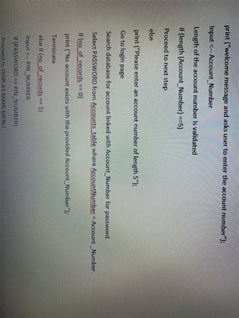 Solved I Need Help Writing Java Pseudocode For Atm Need The
